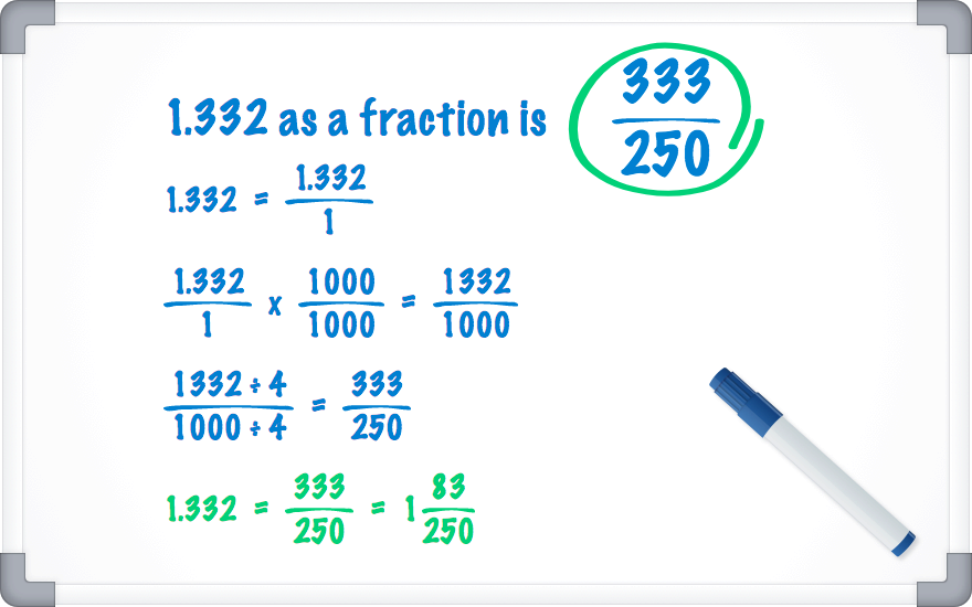 1 332 As A Fraction Decimal To Fraction